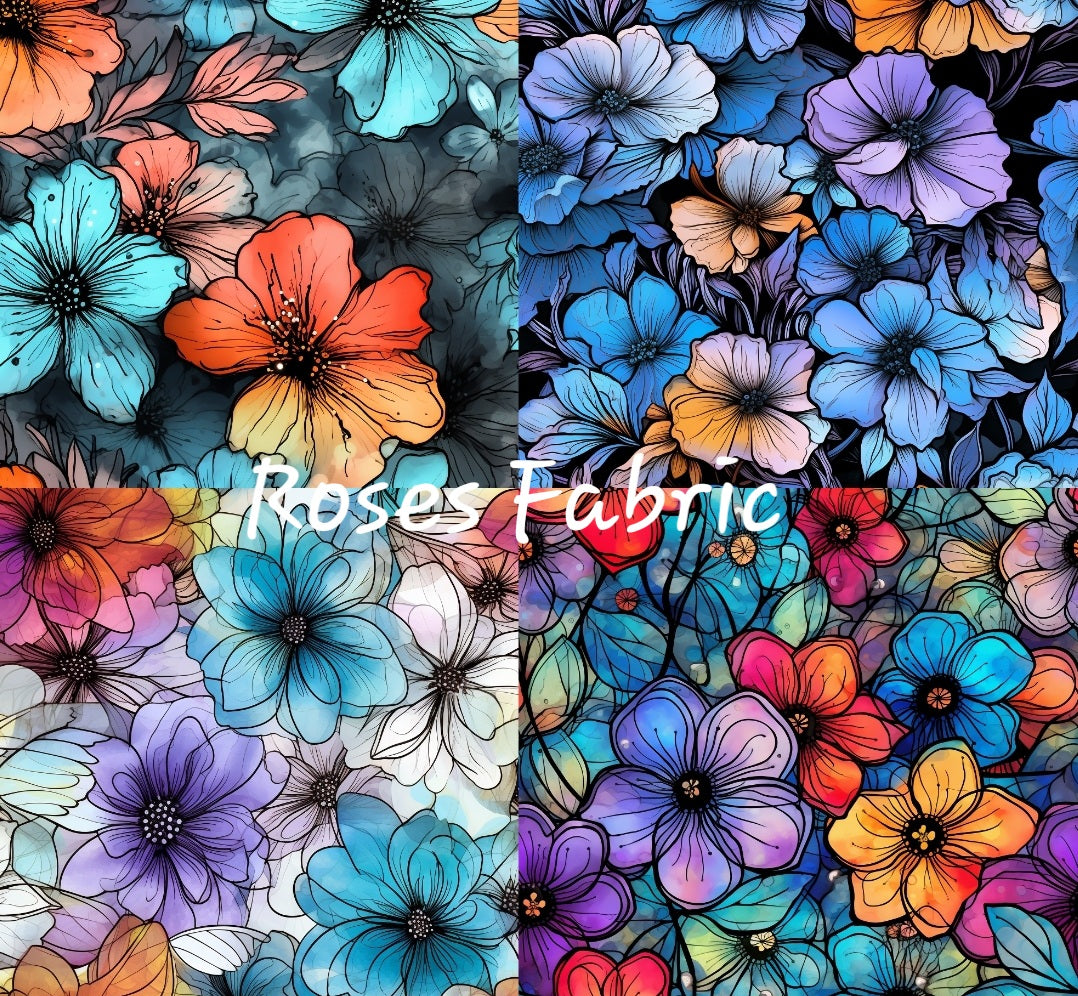 Ink Floral Seamless File – Rose's Fabrics And Handmade